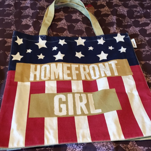 HomeFront Girl | Bags | Homefront Girl Heavy Canvas Tote Red White Blue ...
